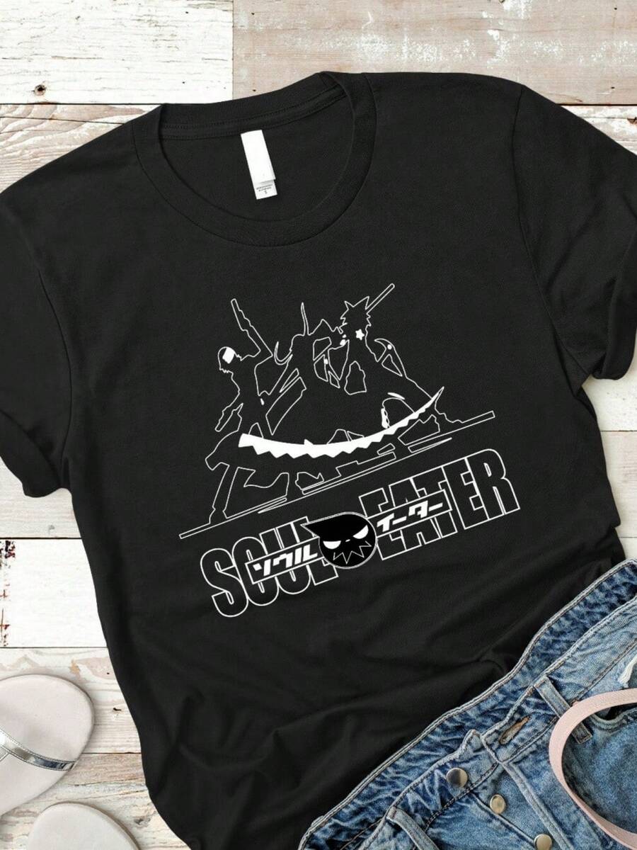 Soul Eater Uniex T-Shirt,Anime,Death The Kid,Maka Albarn,Black Star New ...