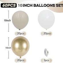 60 pièces Ballons blancs et nus de 10 pouces avec des ballons en latex ...
