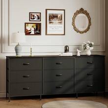 Dragonpad 63inch TV Stand With 9 Fabric Drawers And Wooden Top, 9 ...