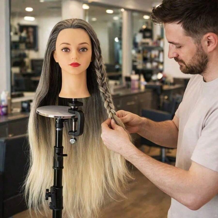 Styling Head Mannequin Doll, 24 Inch Synthetic Fiber Hair, Hairdresser ...