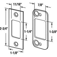 Prime-Line E 2479 Deadbolt Strike, 2 Piece, High Security, 1/8 In ...
