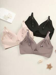 4Pcs Women Wireless Jelly Push Up Bra, Seamless Padded Shaping ...
