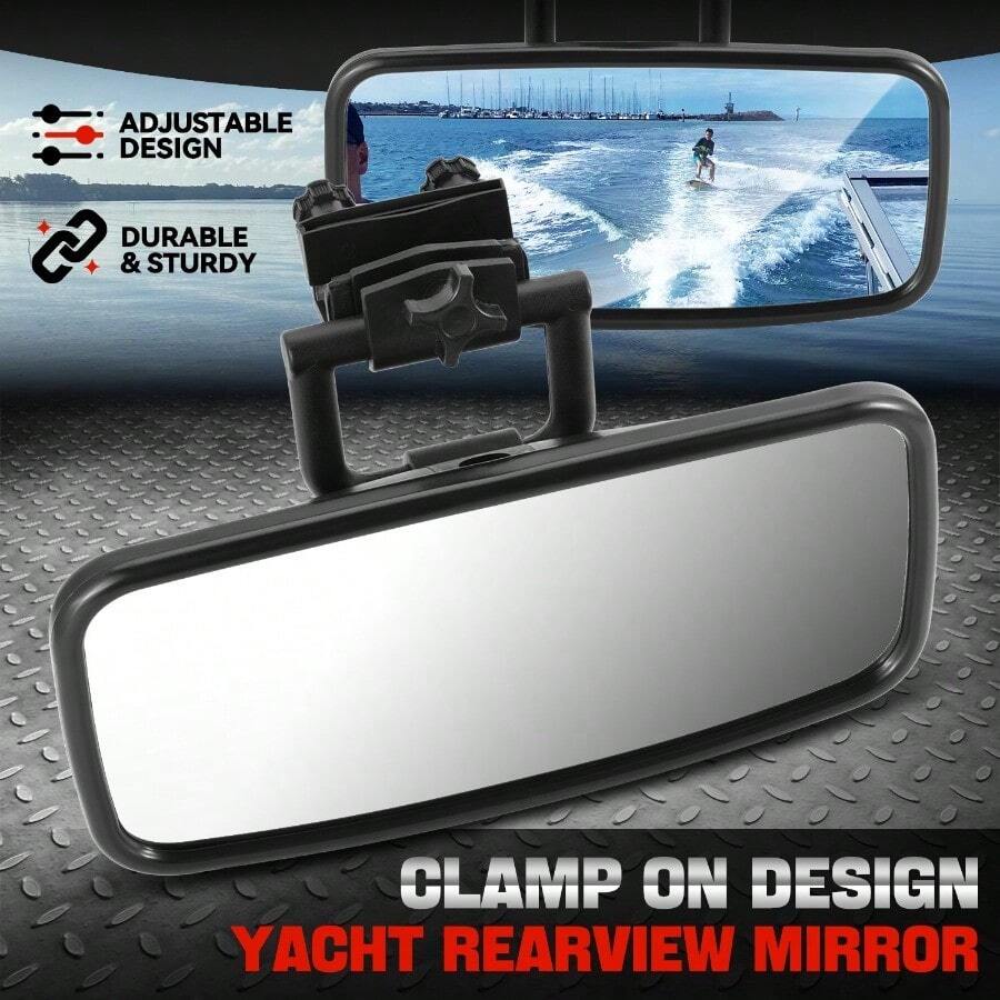 Universal Rectangle Clamp-On Design Yacht Boat Water Sport Rear View ...