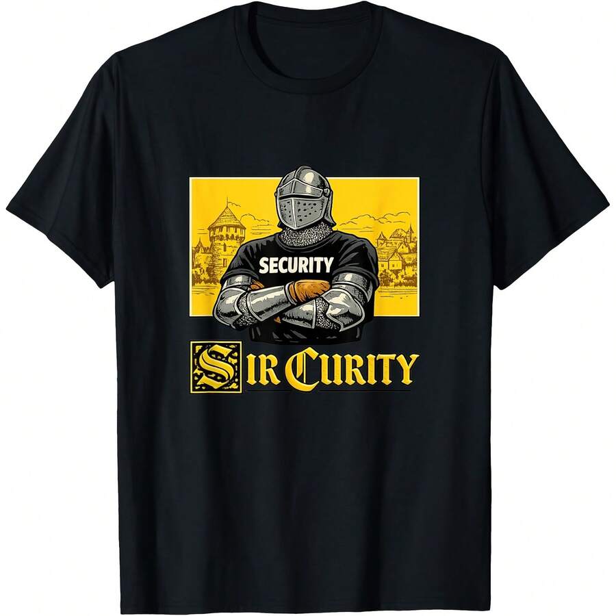 Sir Curity Funny Security Gen Z Meme Brainrot Medieval Joke T-Shirt ...