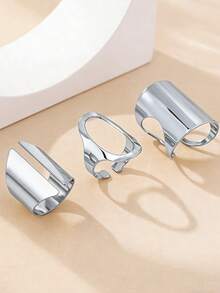 1 Set Geometric Open Ring Set, European And American Cross-Border ...