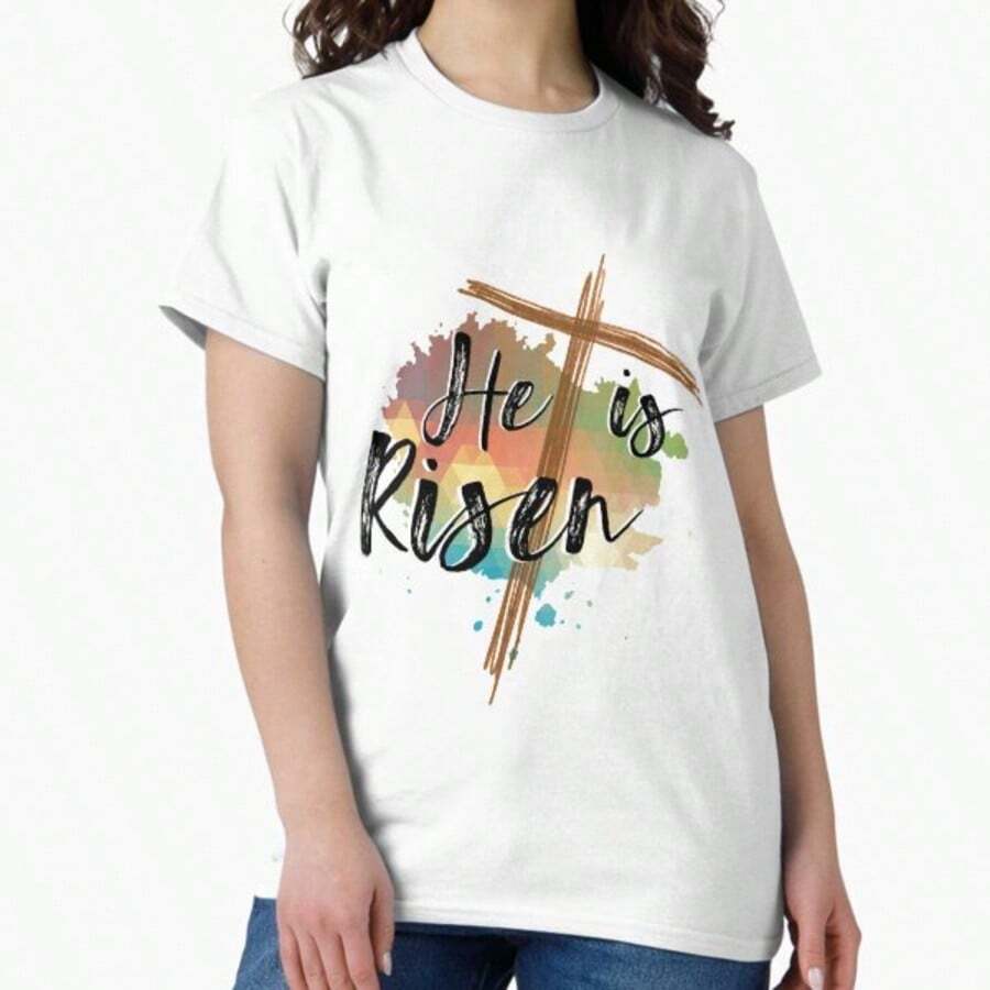 He Is Risen _ Easter _ Religious _ Christian Classic T-Shirt | SHEIN UK