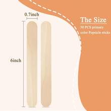 Jumbo Wooden Craft Sticks 6 Inch 75 Count Natural Wood Sicle Sticks For ...