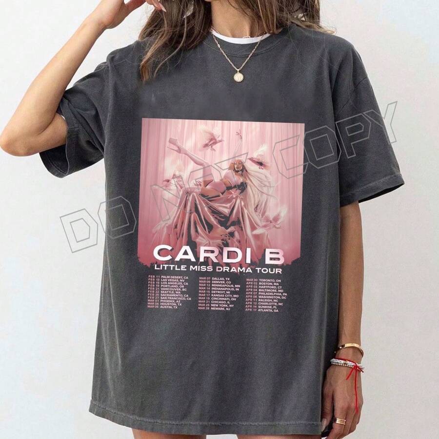 _ComfortColors CardiB Little Miss Drama Tour 2026 Tee Tour Shirt ...