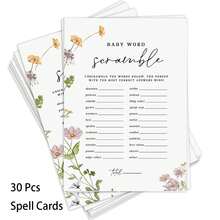 10/30 Pcs Mommy Or Daddy Baby Shower Game, Shower Word Scramble Game ...