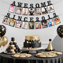 1Set,Black Awesome Since 2013 DIY String Photo Banner Birthday ...
