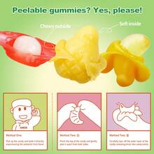 AMOS Peelerz Gummy Sweets Chews Snacks 5 Fruits Flavors (Mango & Peach ...