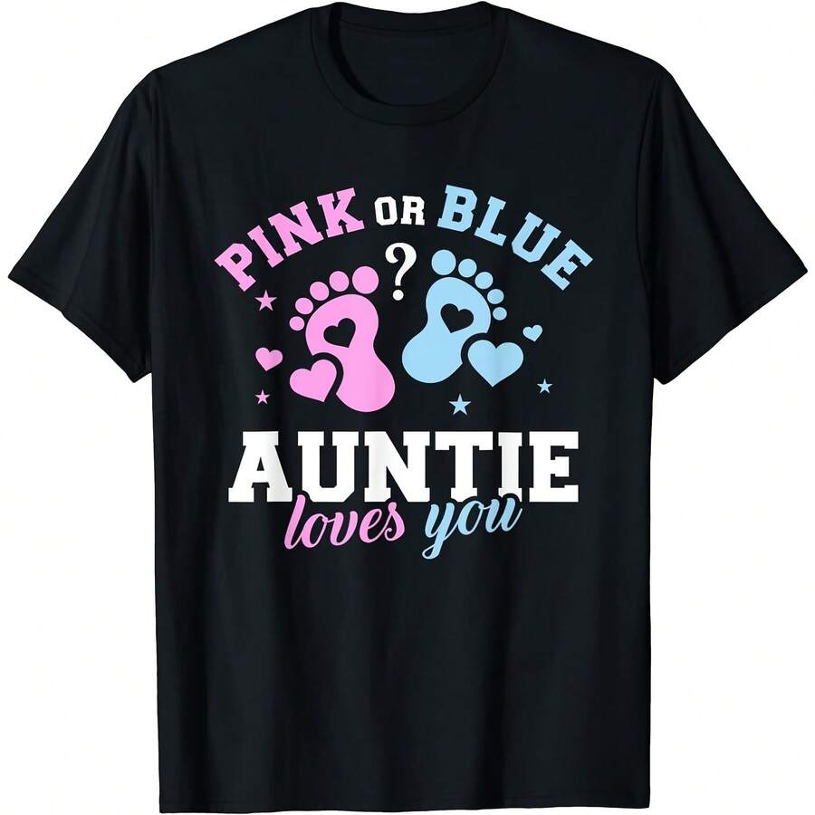 New Limited Gender Reveal Auntie Aunt, Great Gift Idea T-Shirt | SHEIN UK