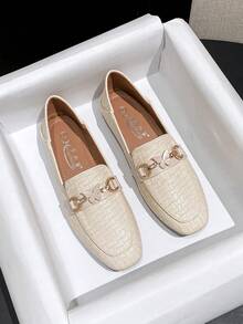Mengshangli Square Toe Shoes Women, Solid Color Preppy School/Office ...