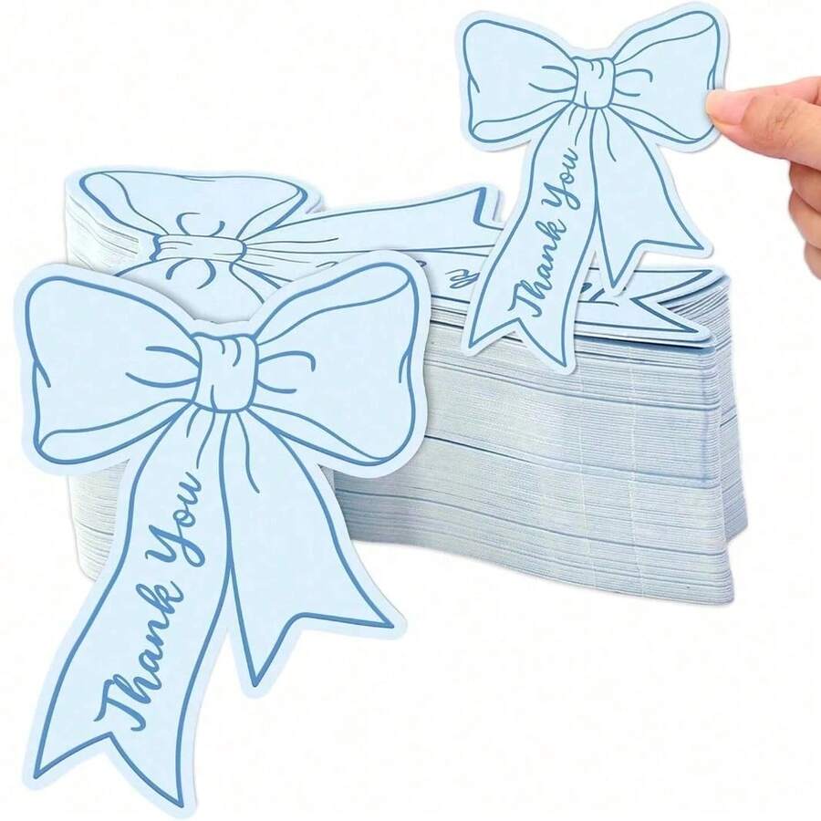 1/6/12/50pcs Pink Bow Mini Thank You Cards - DIY Blank Cards For ...