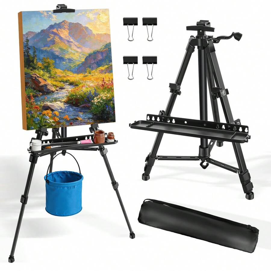 Vandise Lightweight Folding Aluminum Easel Tripod 54-120cm, Anti-Slip ...