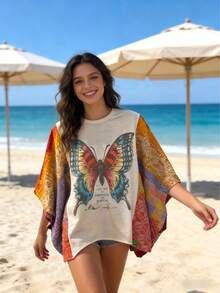 2026 New Spring/Summer Women's Casual Colorful Butterfly Print ...