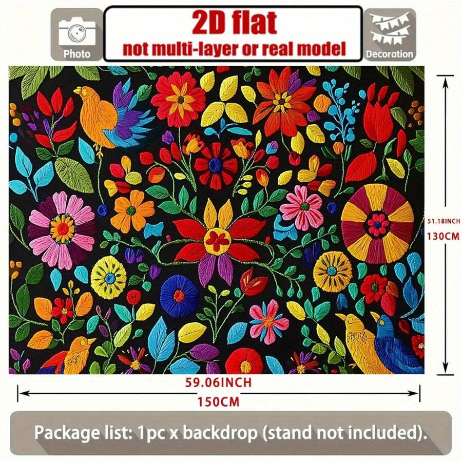 1 Piece Vivid Mexican Cinco De Mayo And Day Of Dead Party 2D Flat ...