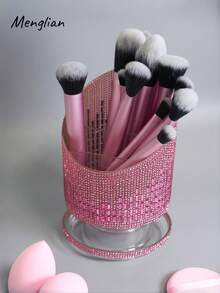 Makeup Brush Organizer 360° Rotating Rhinestone Bling Design, 3 ...