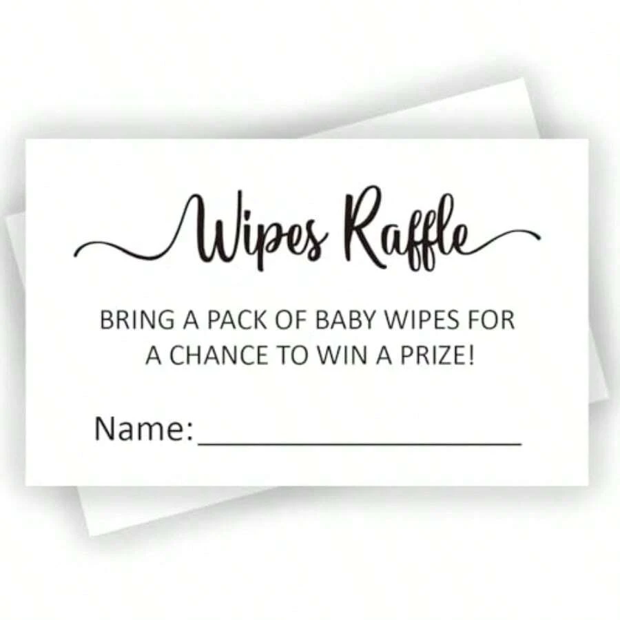 D50 Diaper And Wipes Raffle Tickets 3.5" X 2" With Name Line For Girl ...