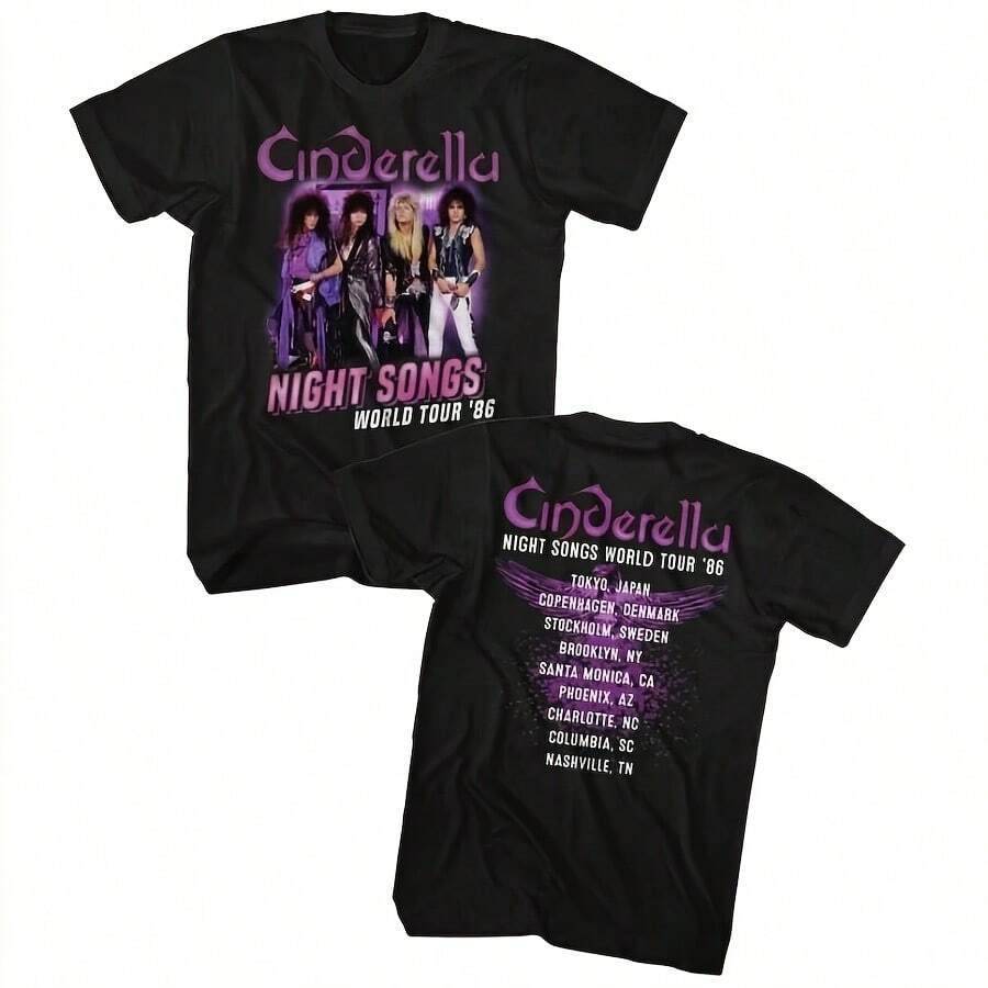 Cinderellasss Rock Band Concert T-Shirt - Night Songs World Tour '86 ...