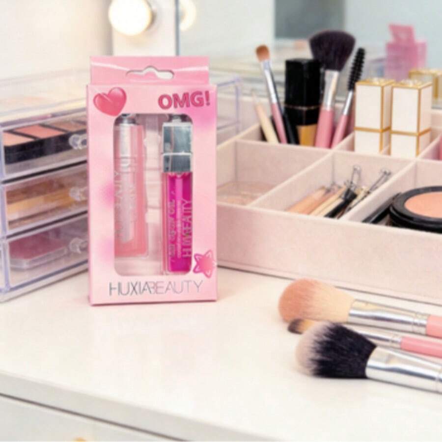 HUXIABEUTY Lip Balm And Lip Oil Set | Hydrating Glossy Lip Gloss With ...