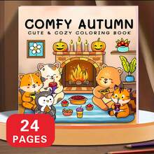 1 Cute And Cozy Animal Coloring Book, 24 Thick Luxury Pages, Suitable ...