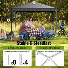 LOEFME 3x3m Outdoor Gazebo, Waterproof Canopy Garden Tent With ...