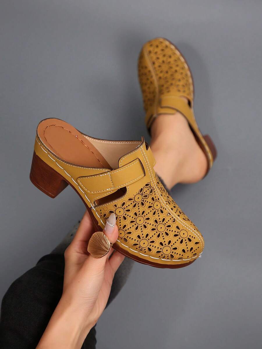 Women's Fashion Mule Shoes: Chunky Heel Design, Casual Wear With Jeans ...