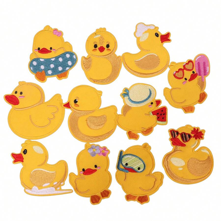 12 piezas de parches de tela bordados con patitos amarillos lindos ...