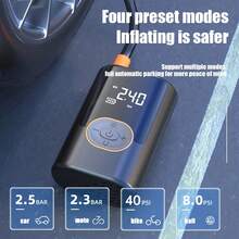 Rechargeable Portable Air Compressor Pump With Digital Pressure Gauge ...