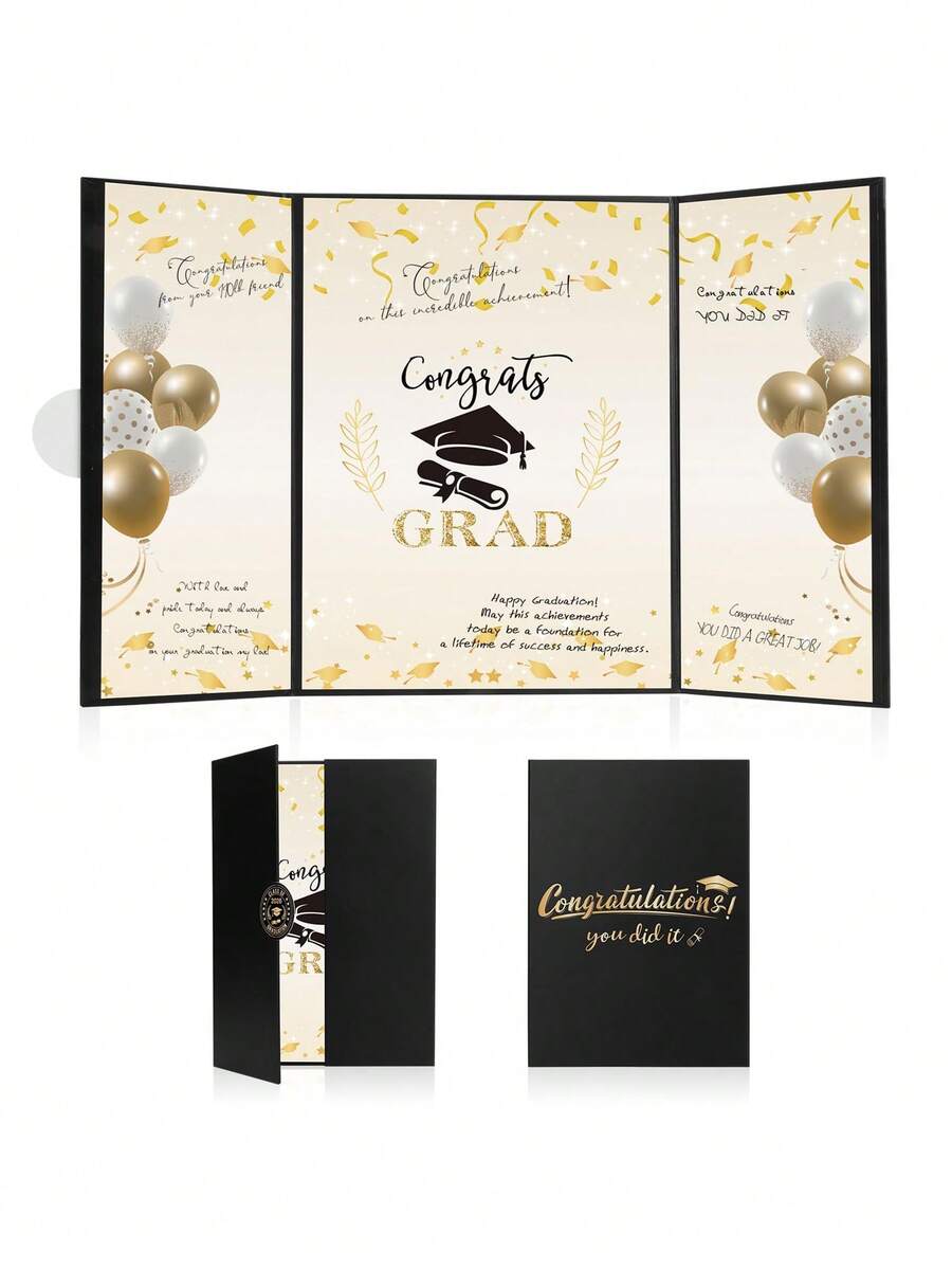2026 Graduation Decorations, Black & Gold Graduation Party Decor, 2026 ...