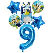 Birthday Balloon Set, Home Decor Balloons, Blue Number Letter Foil ...