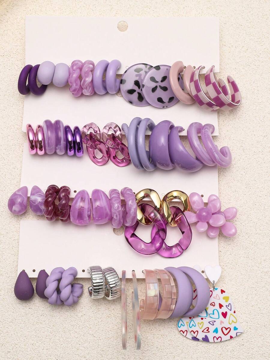 1-20 Pairs Random Heart, Teardrop, Letter, Vintage, Geometric, Earring ...