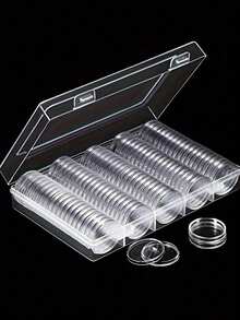 10/100pcs Coin Collection Box Set - Transparent Coin Capsules, Round ...