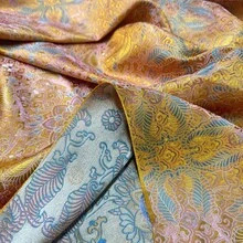 1pc High-Quality Gold Jacquard Fabric, Exquisite Floral Pattern ...