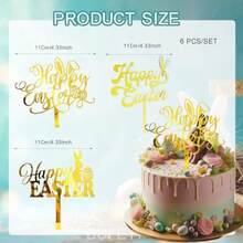 6 Pcs Happy Easter Cake Topper Cake Decoration For Spring Easter ...