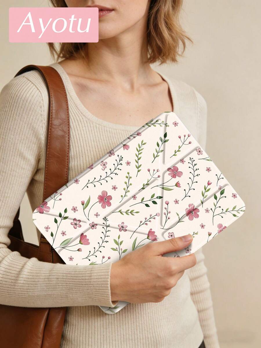 Ayotu Frische kleine Blumenmuster Hülle mit Y-Ständer Klapphülle ...