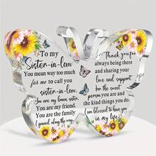 "To My Sister-In-Law Bonus Sister" Butterfly Acrylic Plaque - Sunflower ...