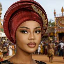 Women African Hat, Elegant Pleated Leaves Turban Hat Head Wrap Fashion ...