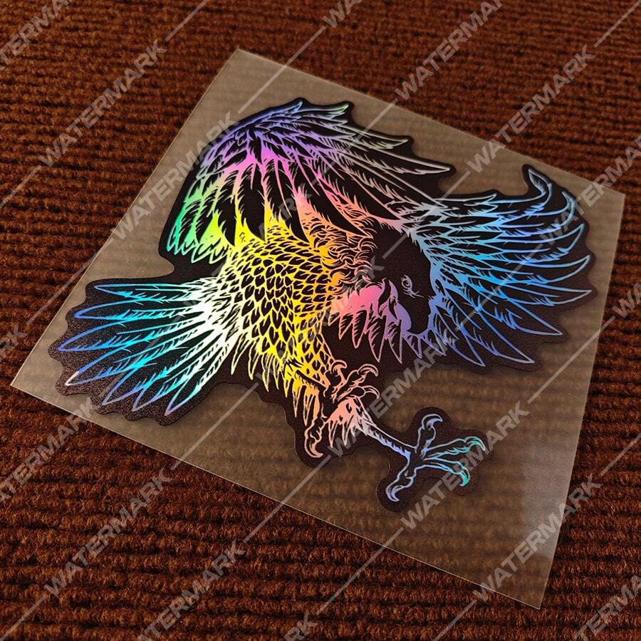 1pc Elegant Eagle Pattern Eagle & Animal Laser Holographic Material Car ...