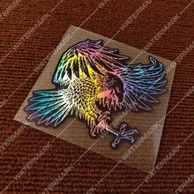 1pc Elegant Eagle Pattern Eagle & Animal Laser Holographic Material Car ...