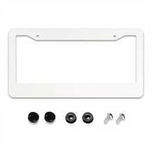 A Set Of 2 2D Flat Black Polka Dot License Plate Frames, Universal ...