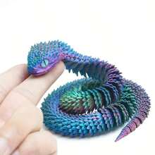 4pcs 3D Printed Flexible Joint Snake Models, Movable Snake Figures ...