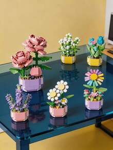MINKOJA MINKOJA 12 Styles Mini Building Block Flower Kits, 317-473 Pcs ...