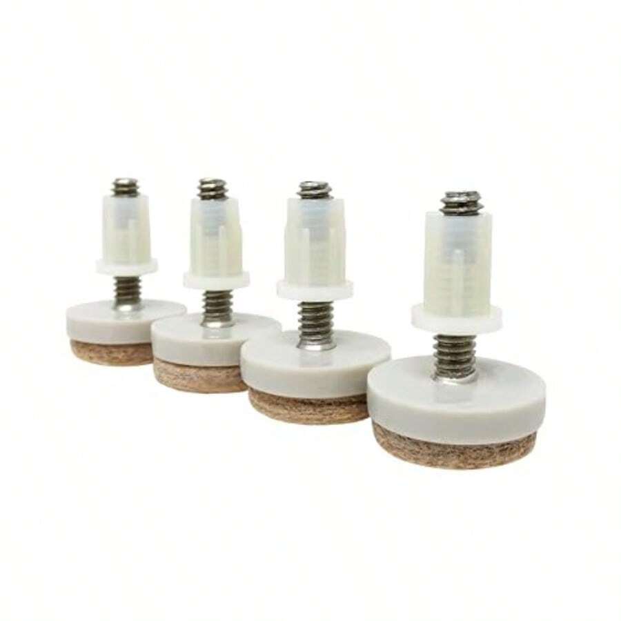 4 Pack 1" Threaded Felt Furniture Glide - 1/4" Tem Adjutable Ing Feet ...