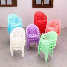 2/4/6/8/10pcs Mini Plastic Doll House Backrest Chairs, Small Chair ...