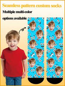 1 Pair Customized Children Portrait Socks, Suitable For All Seasons ...