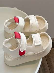 1 Pair Kids Unisex Casual Hook And Loop Sandals, Girls Beach Sandals ...
