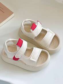 1 Pair Kids Unisex Casual Hook And Loop Sandals, Girls Beach Sandals ...