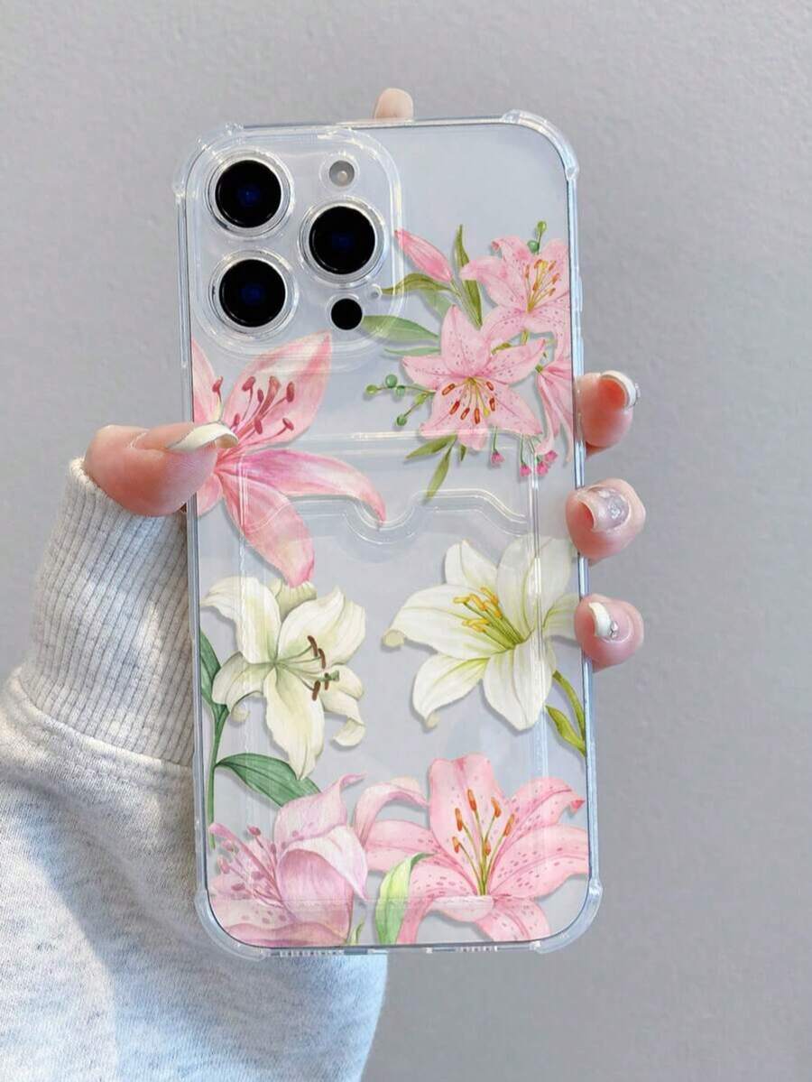 Flower 1pc Transparent Colorful Cute Anti-Slip Anti-Drop Floral UV ...